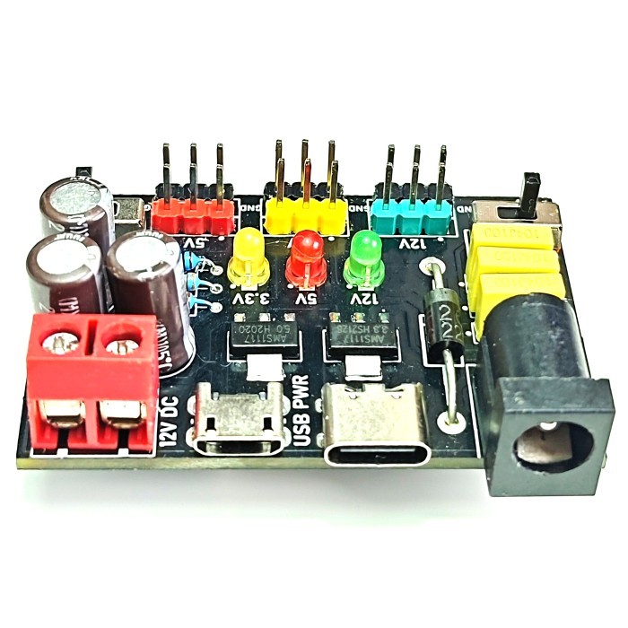 Jual Breadboard Power Supply MB102 High Quality USB PSU Module 3,3V 5V 12V | Shopee Indonesia