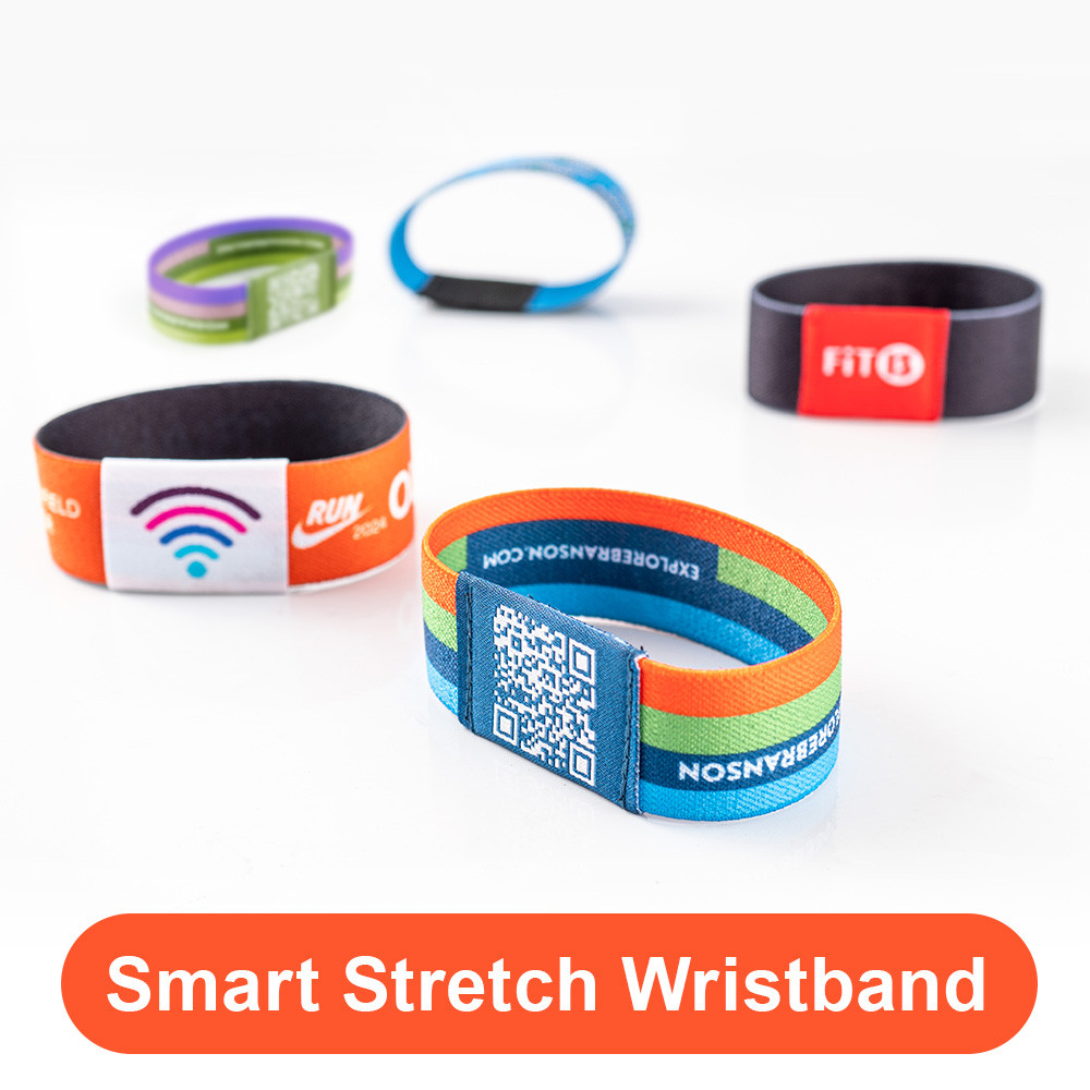 Jual Smart Elastic Wristband With Chip QR Code NFC RFID Custom-made ...