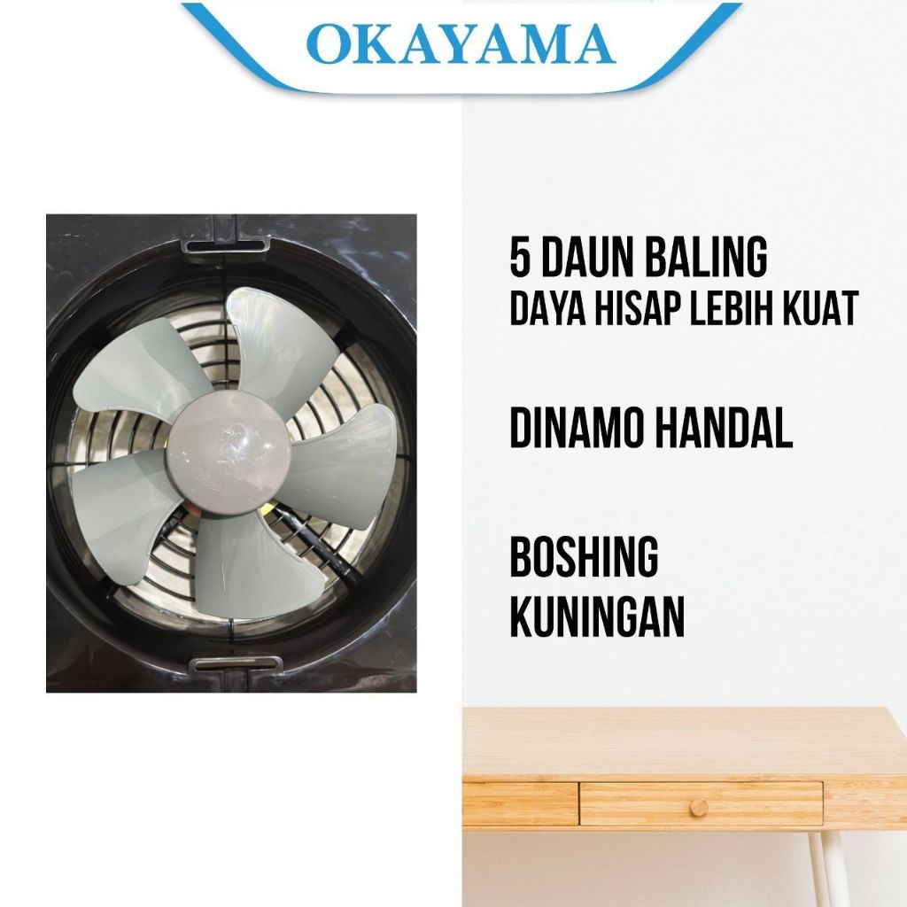 Jual OKAYAMA 12 inch Kipas Angin Exhaust Fan Hexos Plafon OOK12X Penyedot Udara Ruangan | Shopee ...