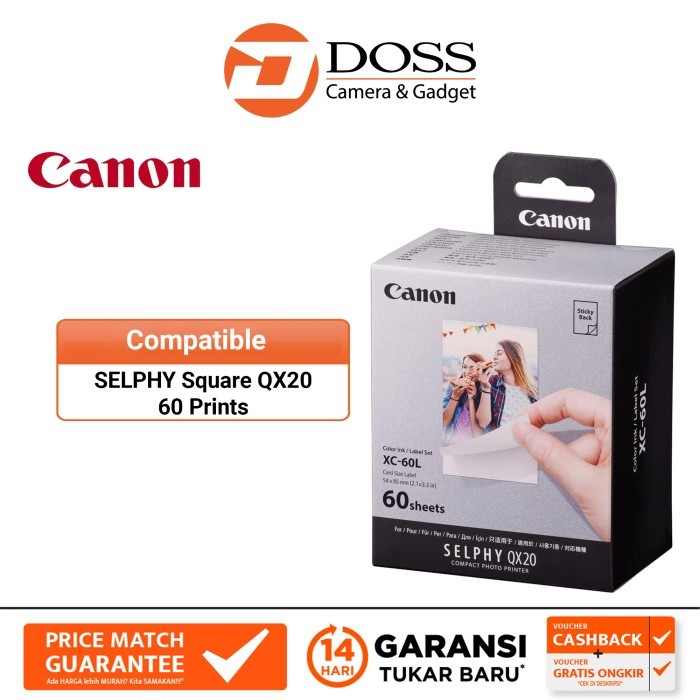 Jual Canon Paper XC-60L for SELPHY Square QX20 Photo Printer 60 Sheet ...