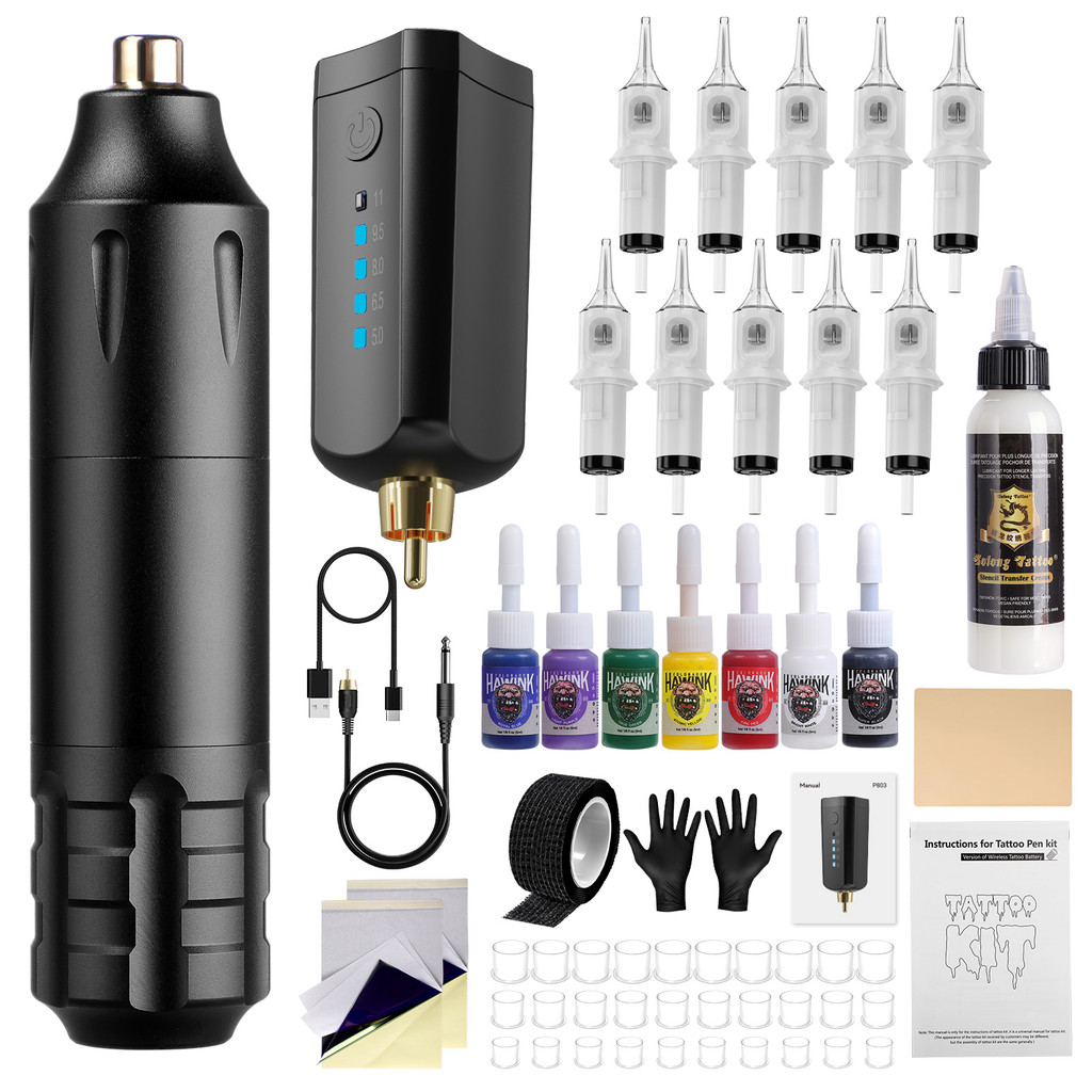 Jual Solong Tattoo Machine Kit RCA Rotary Pen Set with Power Supply ...