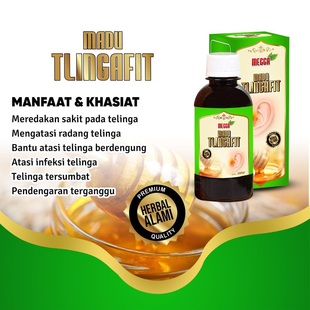 Jual Madu Mecca TLINGAFIT THT Hijau Radang Telinga 280 gram Mengatasi ...