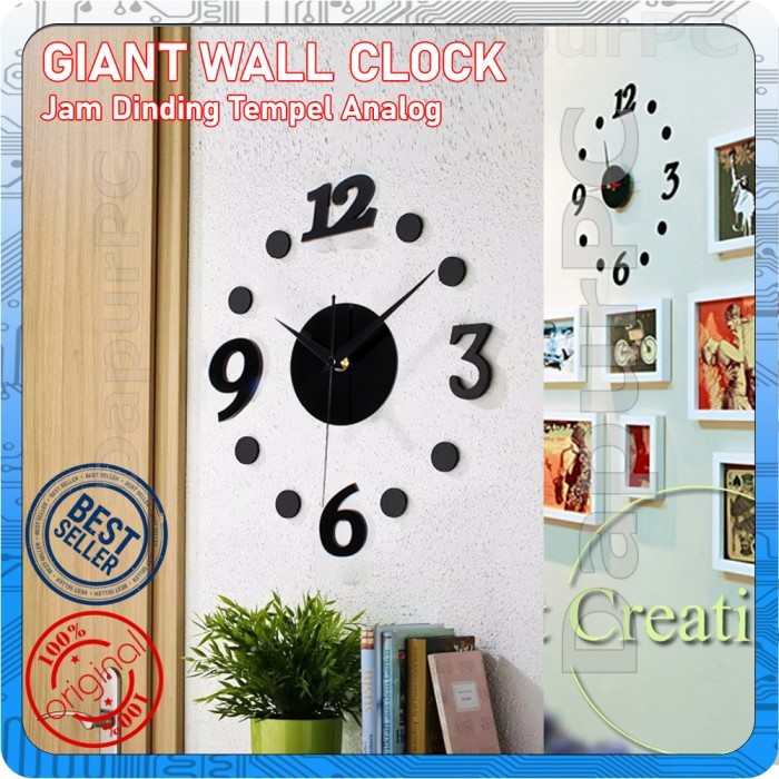 Jual Jam Dinding Tempel Analog GIANT WALL CLOCK | Shopee Indonesia