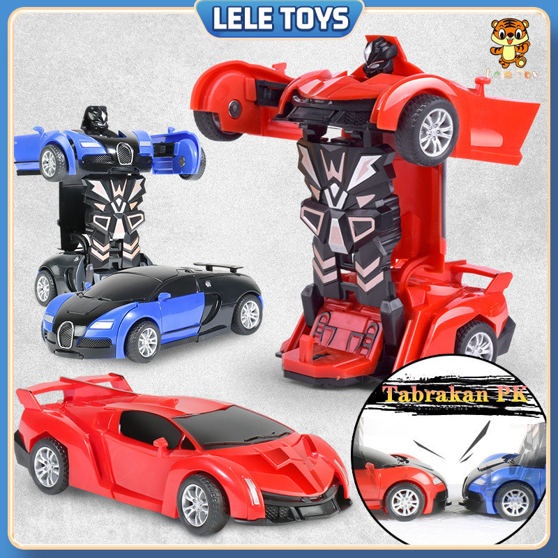 Jual Leletoys Mini Robot Mobil Tabrakan Deformable Bugatti Lambo ...