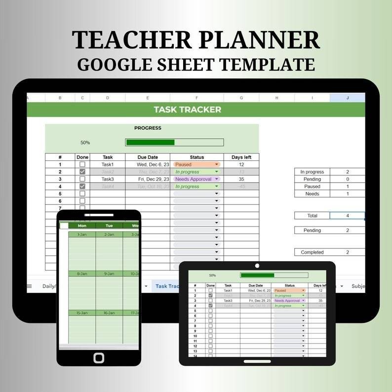 Jual Teacher Planner Google Sheet Template, 2024/2025 Teacher Planner ...