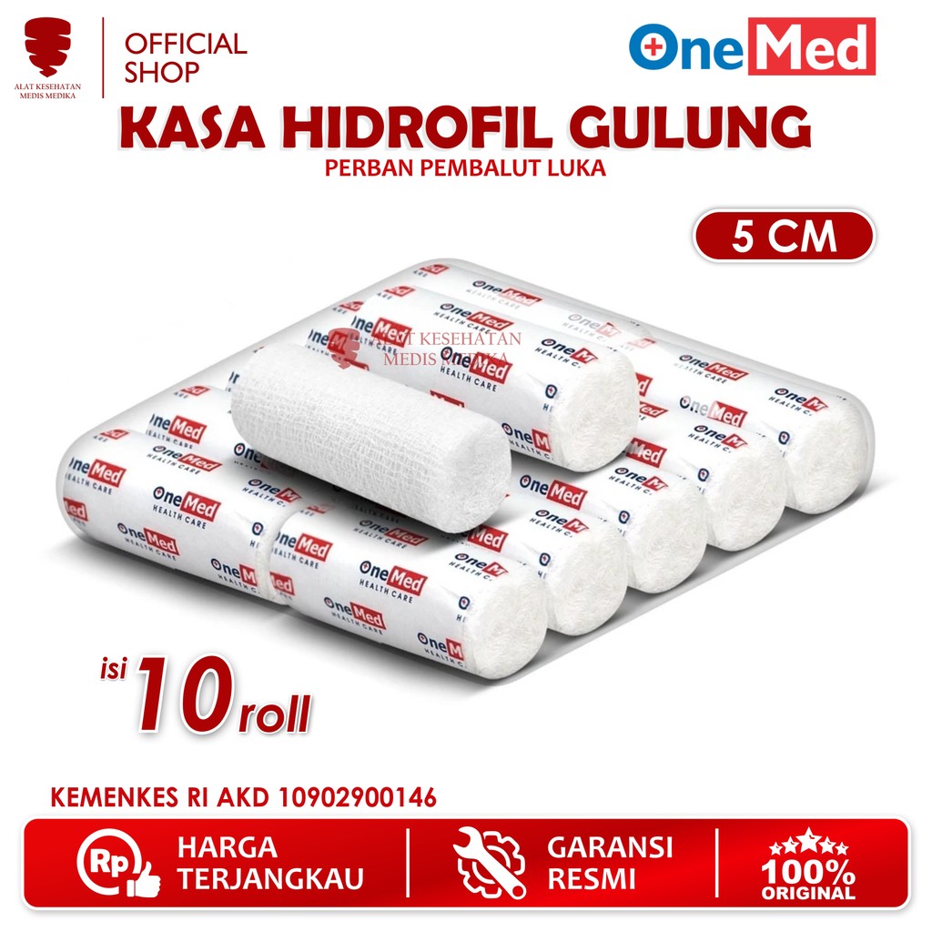 Jual Onemed Kasa Verban Gulung 5cm Kassa Kain Perban Pembalut 5 cm 10 ...