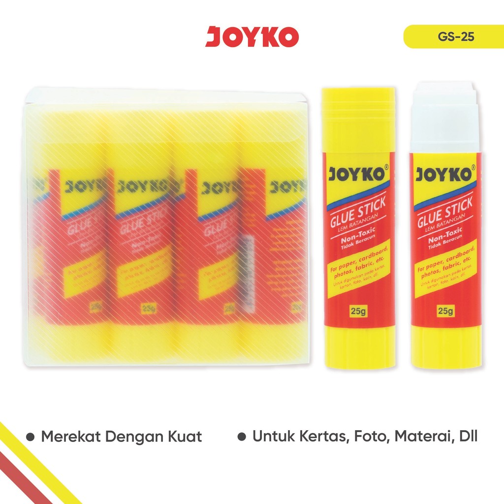 Jual JOYKO Lem Glue Stick 1 Pack GS-25 25g Isi 12 Pcs | Shopee Indonesia