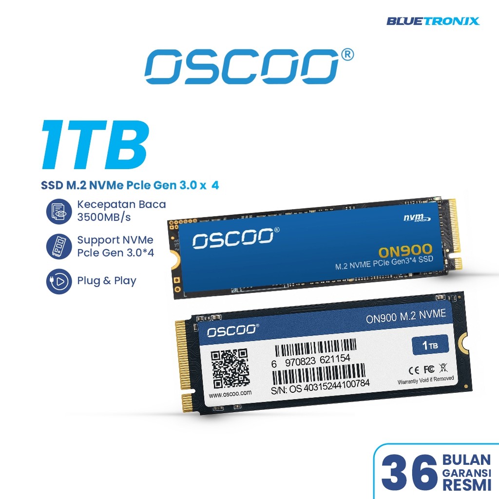 Jual NVME PCIe Gen3x4 1TB M.2 OSCOO ON900 3500Mbps Support NCQ SMART ...