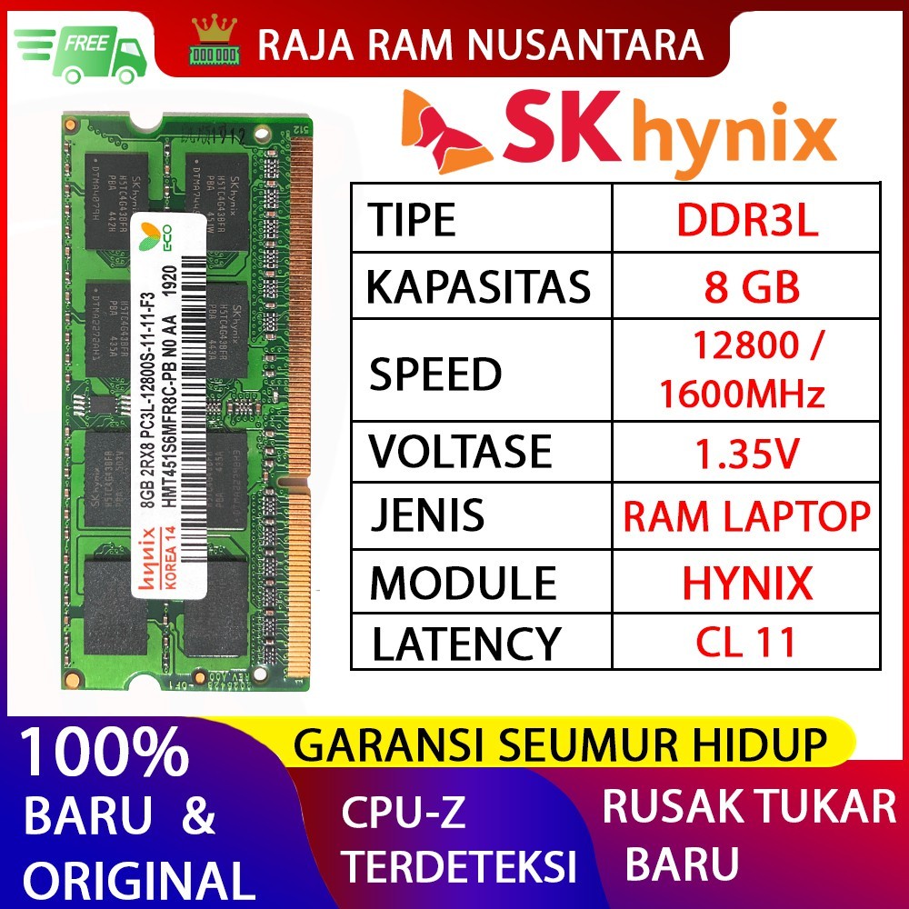 Jual RAM HYNIX DDR3L 8GB 1600MHZ 12800 ORI RAM LAPTOP DDR3 RAM NB DDR3 | Shopee Indonesia