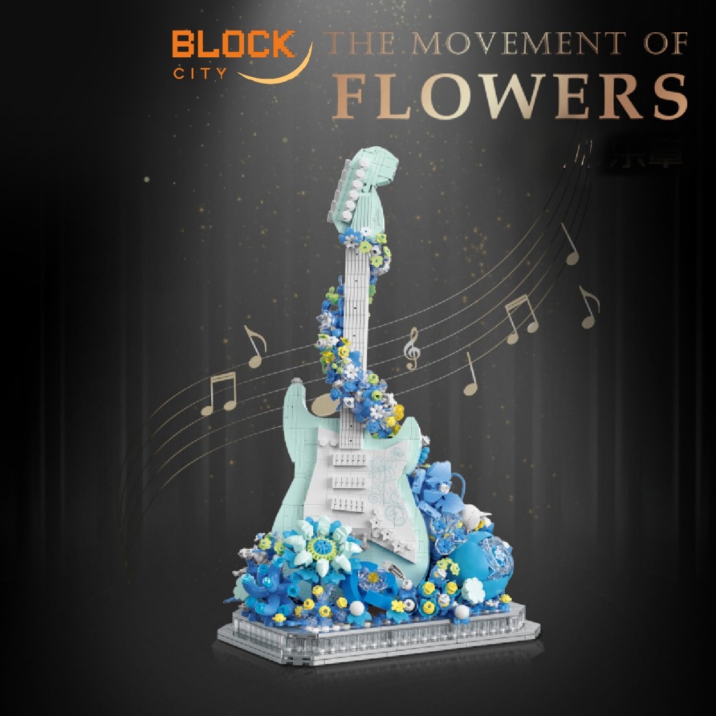 Jual Block City- Balody Guitar Flower Puzzle Bricks Brick Bunga & Gitar ...
