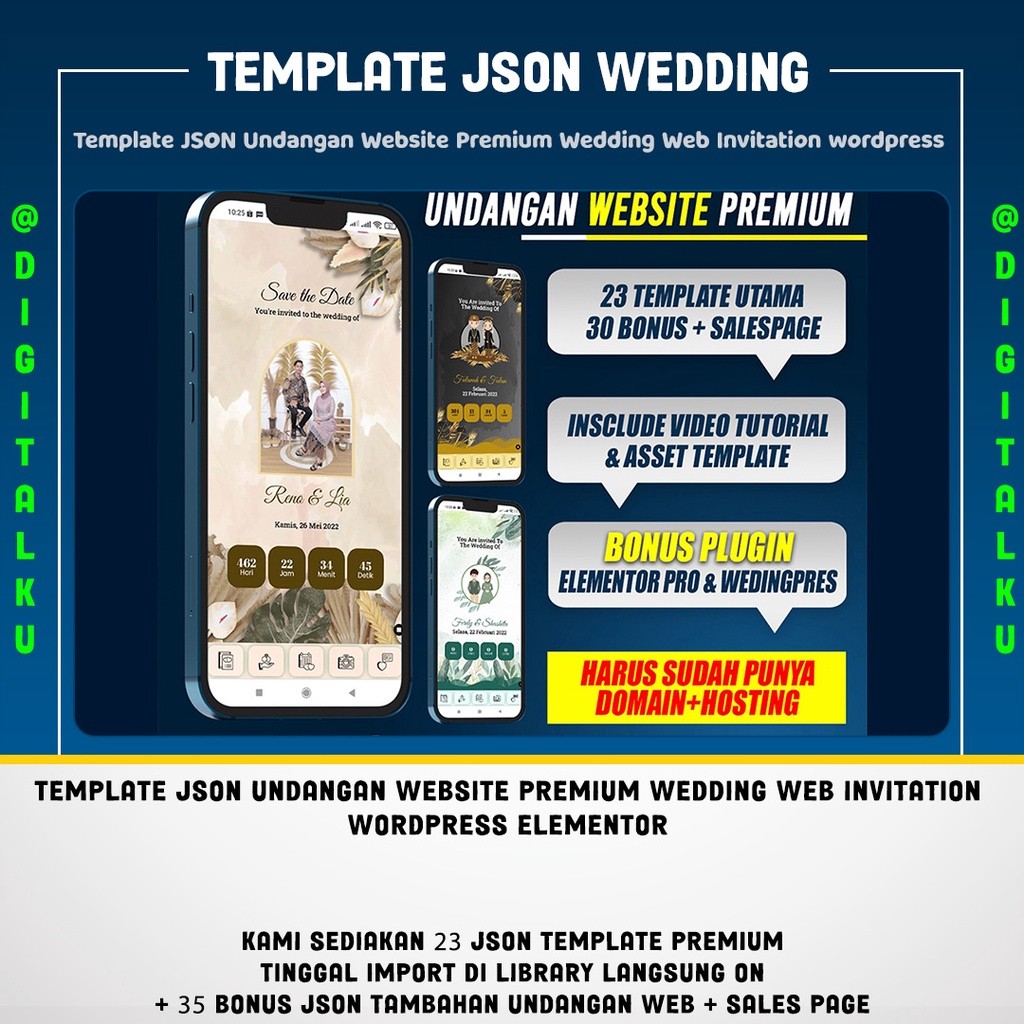 Jual Template JSON Undangan Website Premium Wedding Web Invitation ...