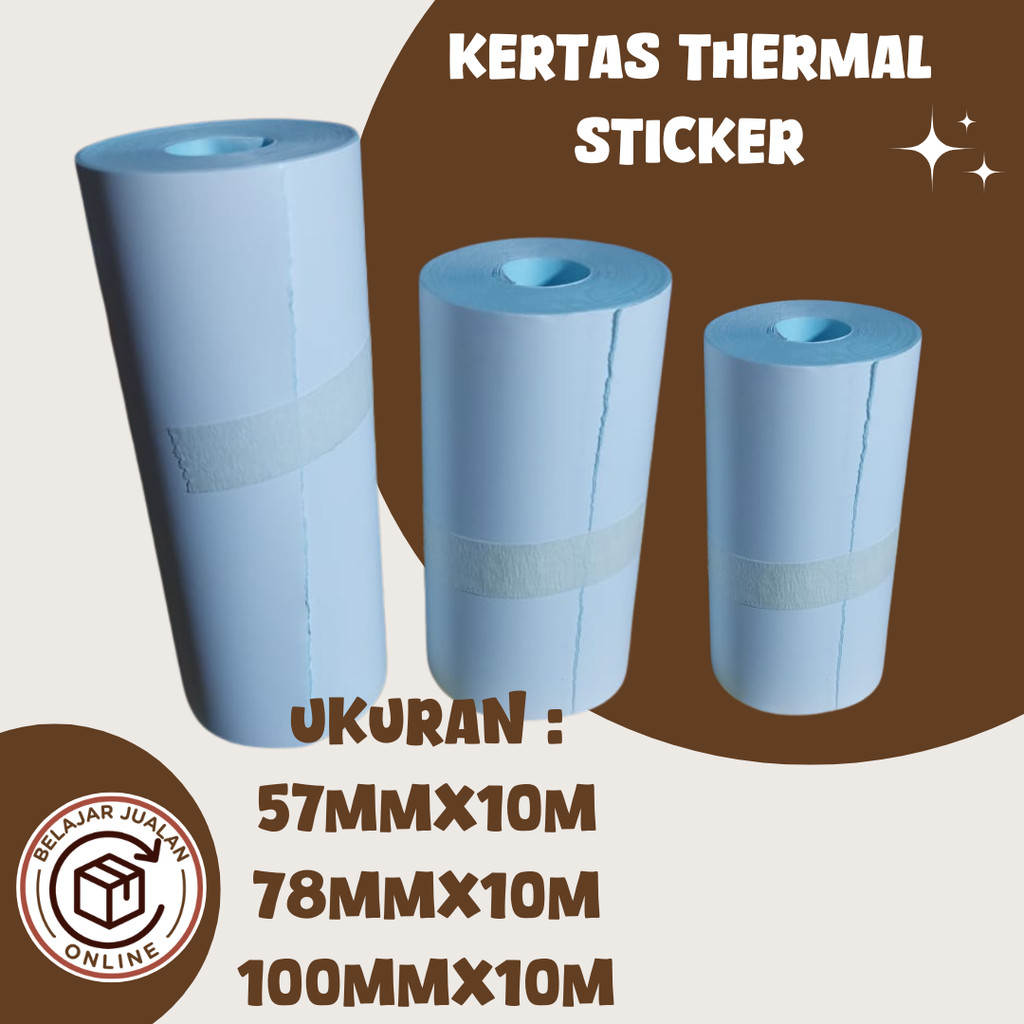 Jual Kertas Thermal Sticker Resi / Thermal Paper Label Stiker 57mm/80mm ...