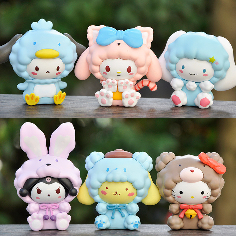 Jual New Q-Version Sheep Head Series Sanrio Peripheral Figurine Model ...