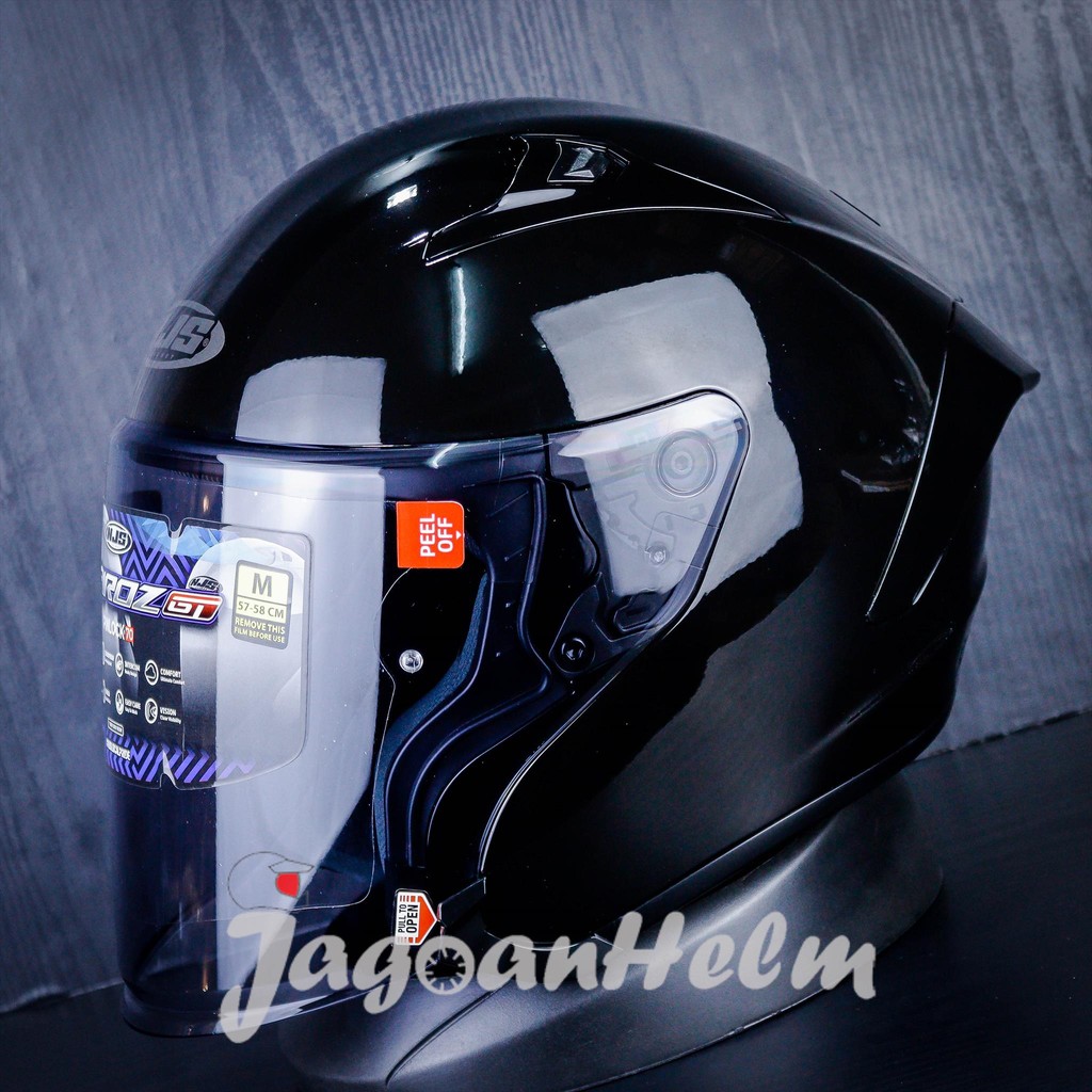 Jual HELM NJS KAIROZ GT SOLID | BLACK GLOSSY | SINGLE VISOR | Shopee ...