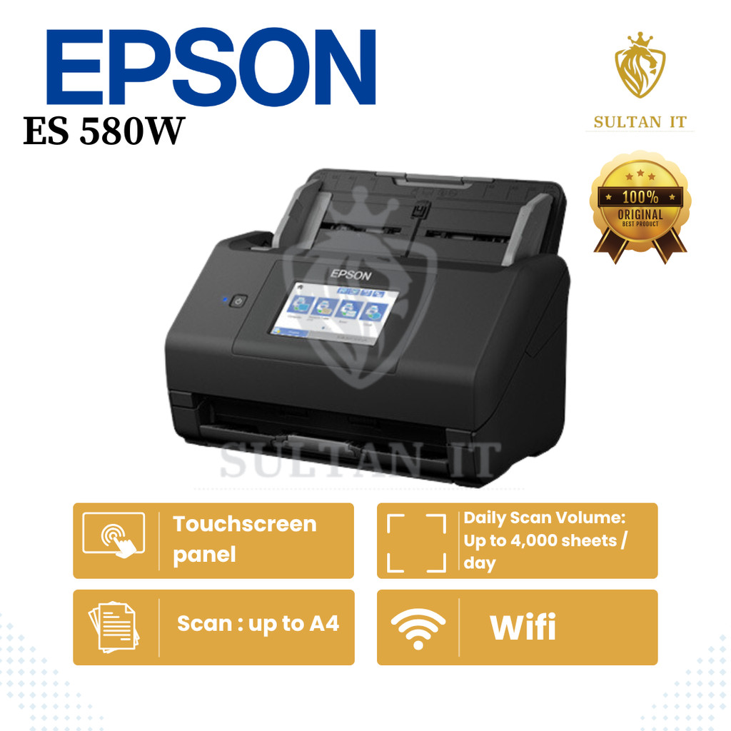 Jual Scanner Epson ES-580W WorkForce A4 Document Original Duplex Sheet ...