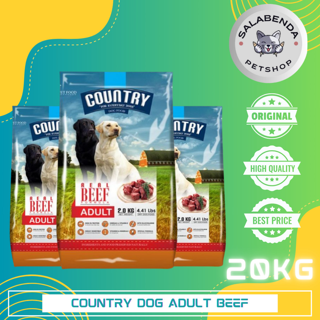 Jual Country Dog food Adult Beef 18kg | Shopee Indonesia