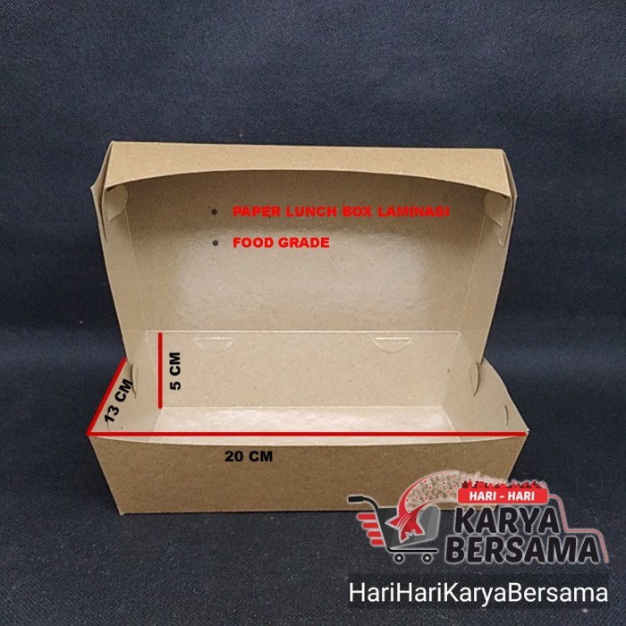 Jual OKEY PAPER LUNCH BOX KRAFT BROWN 20CM X 13CM ISI 100 PCS | Shopee ...