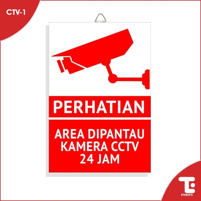 Jual Poster Sign Area Dipantau Kamera CCTV 24 Jam Hiasan Dinding Wall ...