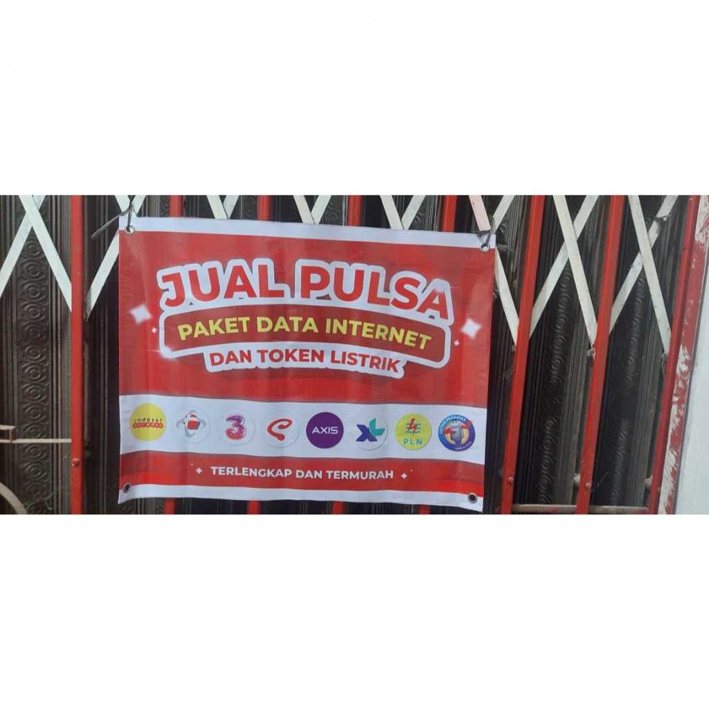 Jual Spanduk Konter Jual Pulsa & Paket Data Panjang | Banner Konter Pulsa, Paket Data & Token ...