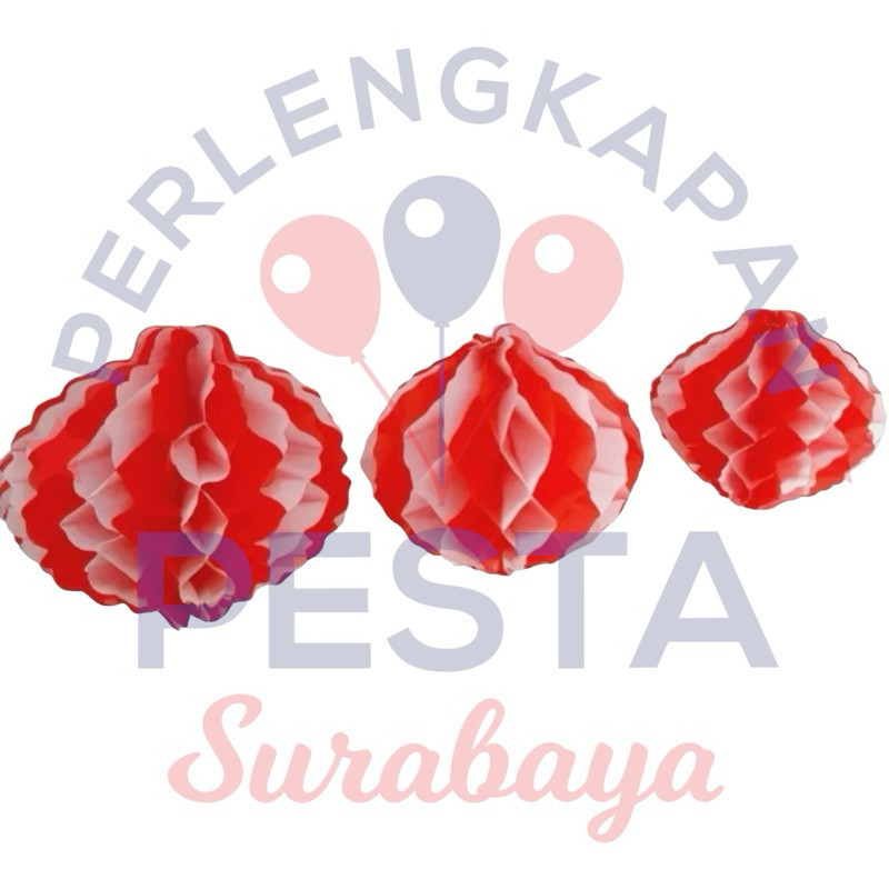 Jual Lampion Lipat PLASTIK Honeycomb Merah Putih Dirgahayu RI (1Pcs ...