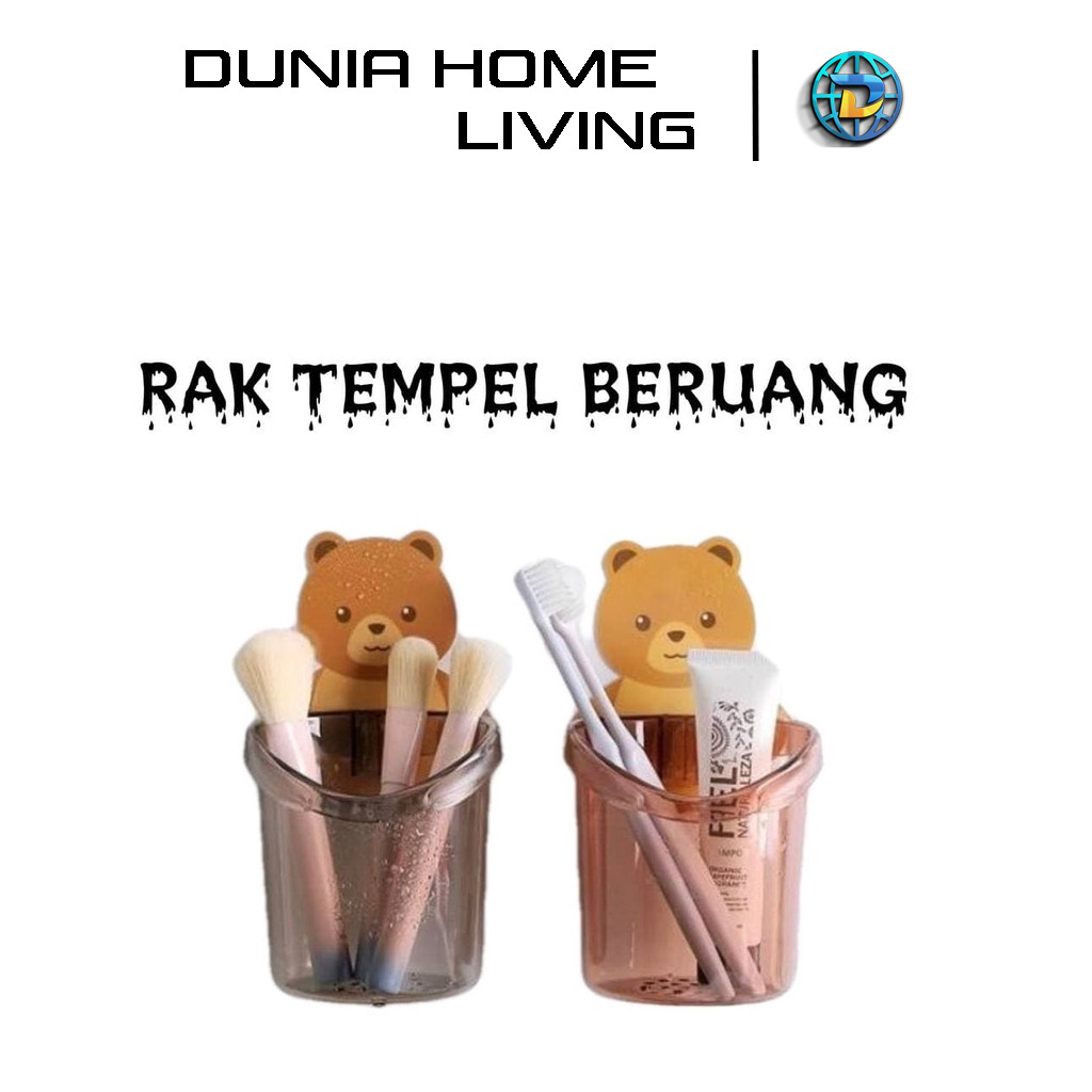 Jual DUNIA HOME LIVING Rak Tempel Tempat Sikat Gigi Bear Rak Serbaguna ...