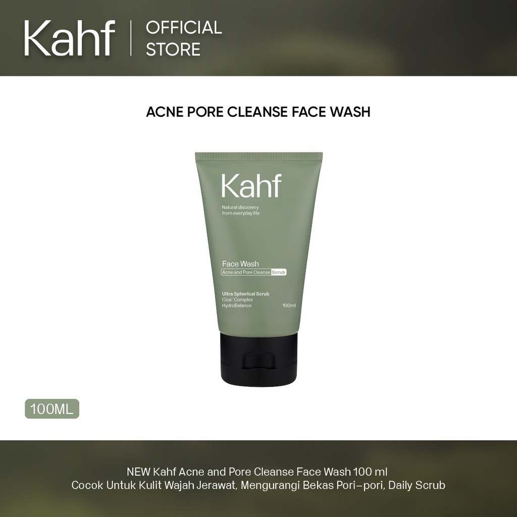 Jual Kahf Face Wash Acne and Pore Cleanse Scrub 100 ml - Sabun Cuci ...