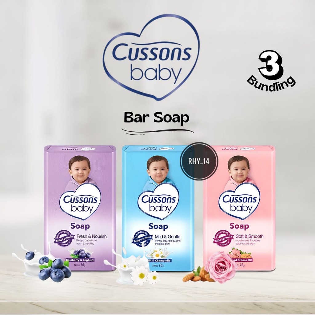 Jual PAKET 3PCS SABUN BATANG CUSSONS BABY 60GR / Sabun Mandi Bayi ...