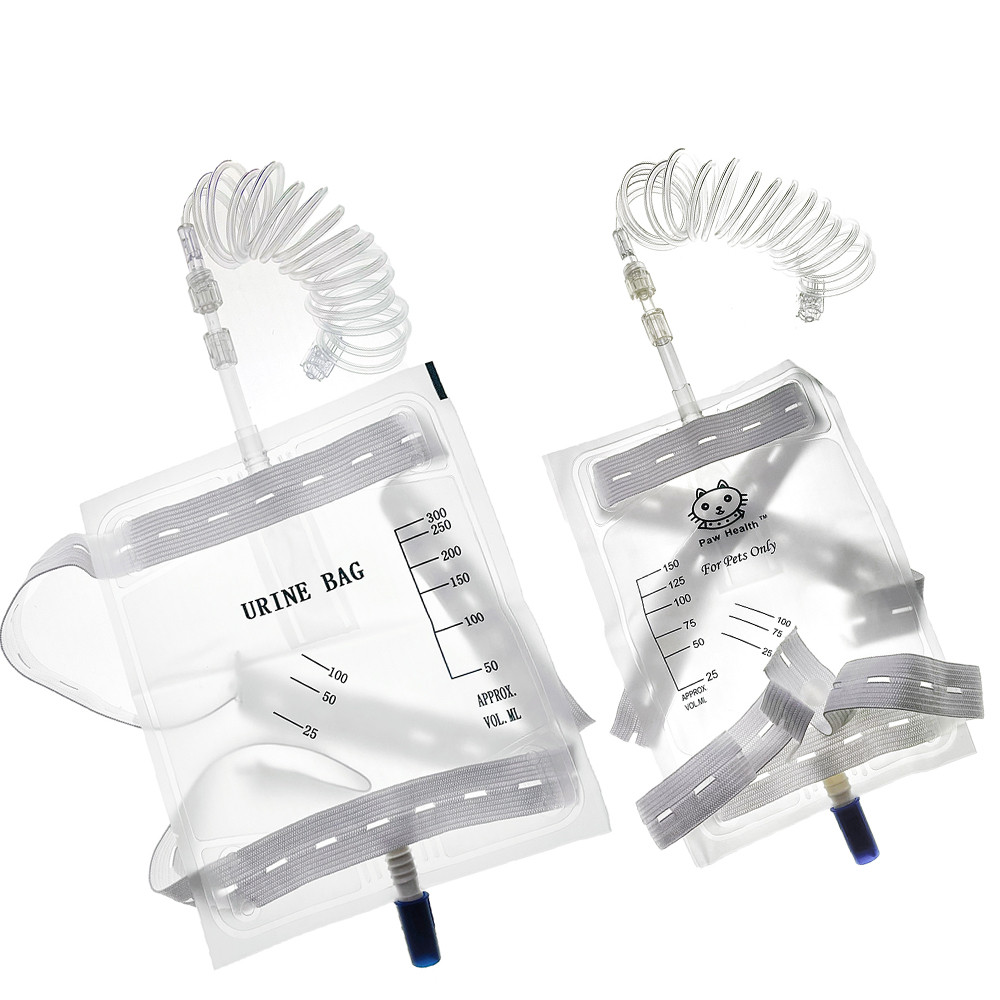 Jual Pet Dog Cat Urine Drainage Collection Bag Luer Lock With Extension Tube Hanging Strap Anti ...