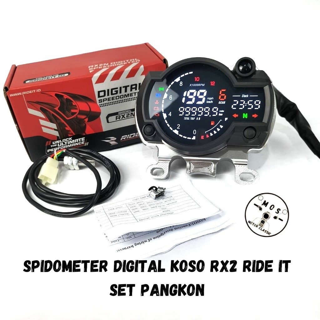 Jual SPIDOMETER KOSO RX2N FULL INDIKATOR DIGITAL SPEEDO SPIDO KOSO RX2N ...