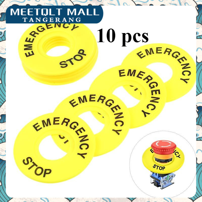 Jual 10pcs Label Emergency Stop/ Plat /Tanda 22mm(60mm) | Shopee Indonesia