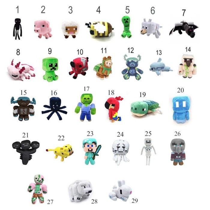 Jual Boneka minecraft 25 cm 55 cm enderman bee pig ender dragon creeper ...