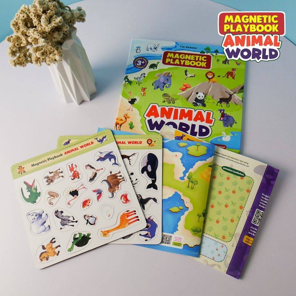 Jual Magnetic Playbook Animal Word | Buku Edukasi Anak Belajar Hewan ...