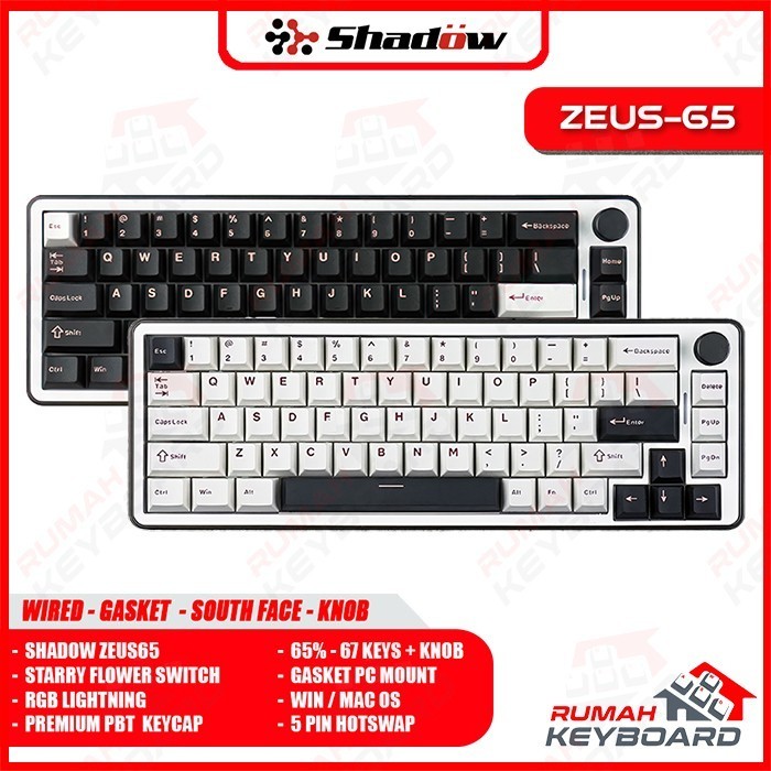 Jual Shadow - ZEUS65 - 65% Compact - VIA - Wired - Knob - Gasket Mount ...