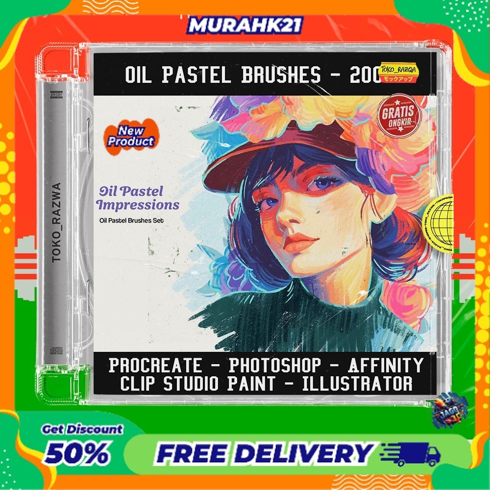 Jual Oil Pastel Brushes for Procreate - Photoshop - Affinity - Clip Studio Paint - Illustrator ...