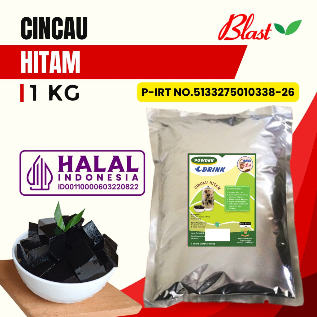 Jual Bubuk CINCAU HITAM 1 KG - Powder Cincau Hitam / Grass Jelly Hitam ...