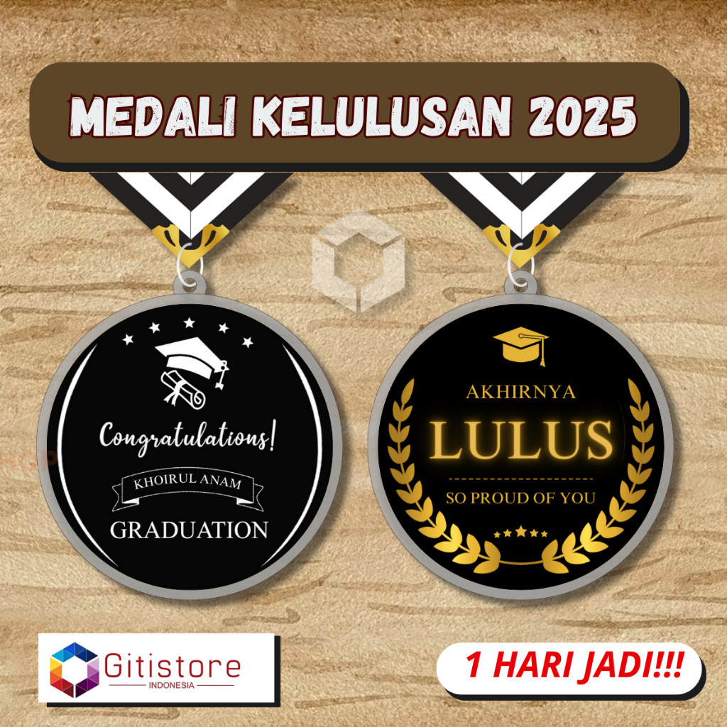 Jual SEHARI JADI Medali Wisuda / Medali Kelulusan / Medali Graduation / Medali Custom | Shopee ...