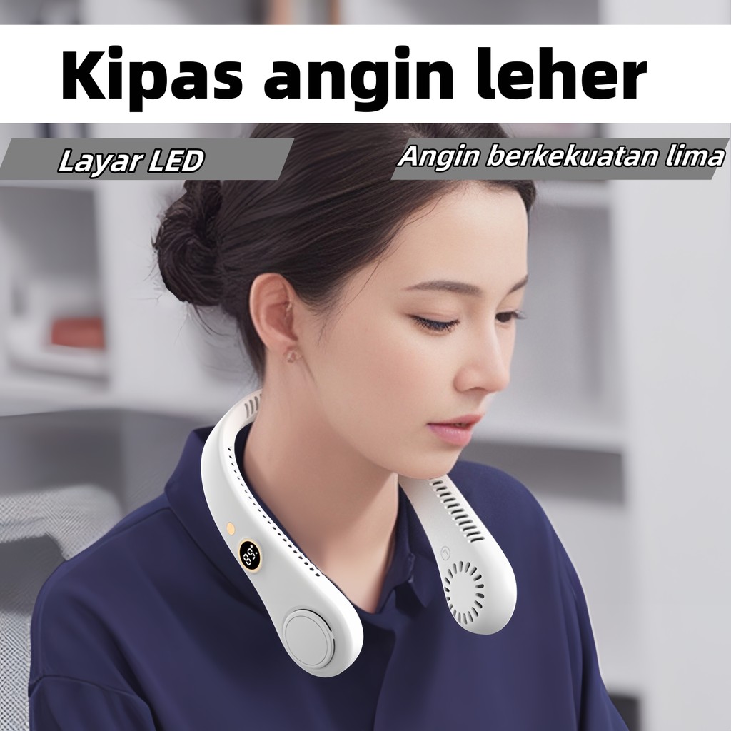 Jual Kipas Angin Leher dengan Layar LED, Kipas Mini Bertenaga Besar ...