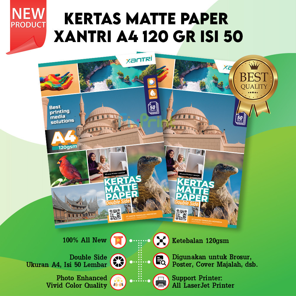 Jual Kertas Matte Paper Double Side A4 120gsm - Kertas Printer A4 50 ...