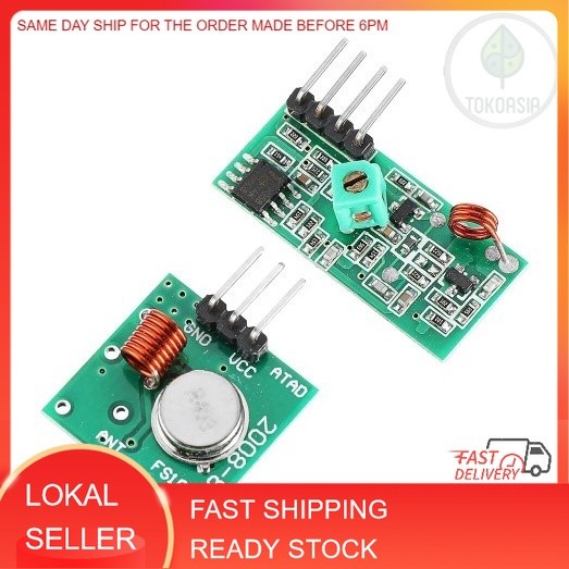 Jual 433Mhz RF Decoder Transmitter With Receiver Module Kit For ARM MCU ...