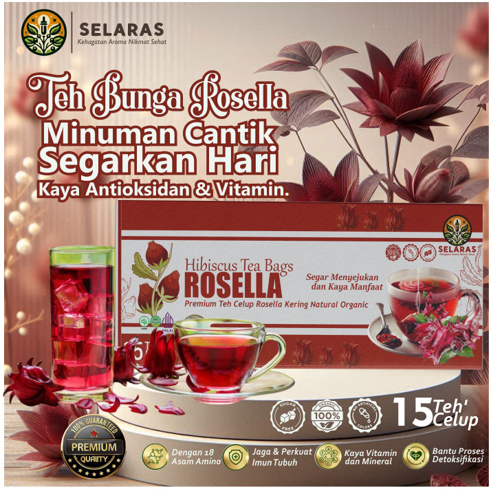 Jual Teh Rosella Rosela Celup Hibiscus Tea Bag Organic Premium | Shopee ...