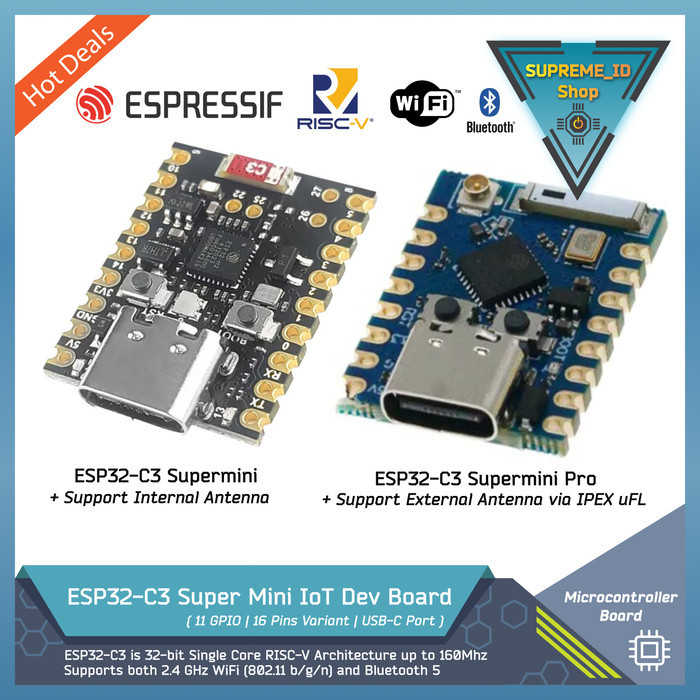 Jual Esp32 C3 Super Mini Supermini Pro Risc V 32 Bit Espressif Microcontroller Processor Soc Iot