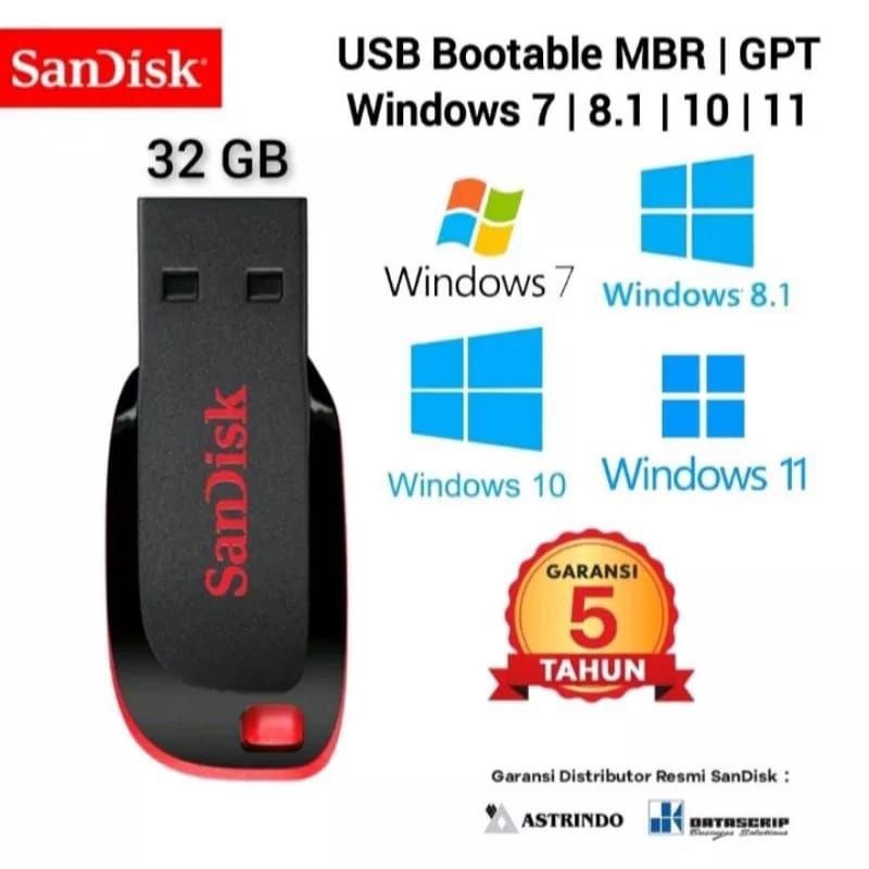 Jual USB FLASHDISK BOOTABLE/MULTIBOOTABLE WINDOWS XP/7/8.1/10/11 ...