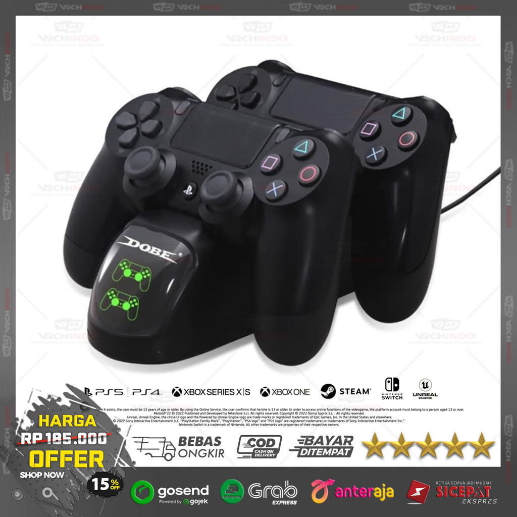 Jual Dual Charging Dock Station DS4 Stick PS4 Joystick With LED ...
