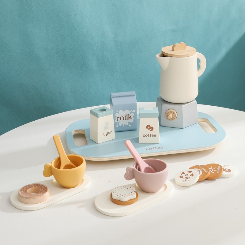 Jual Montessori Wooden Coffee Afternoon Tea Set Toy Kid Simulation ...
