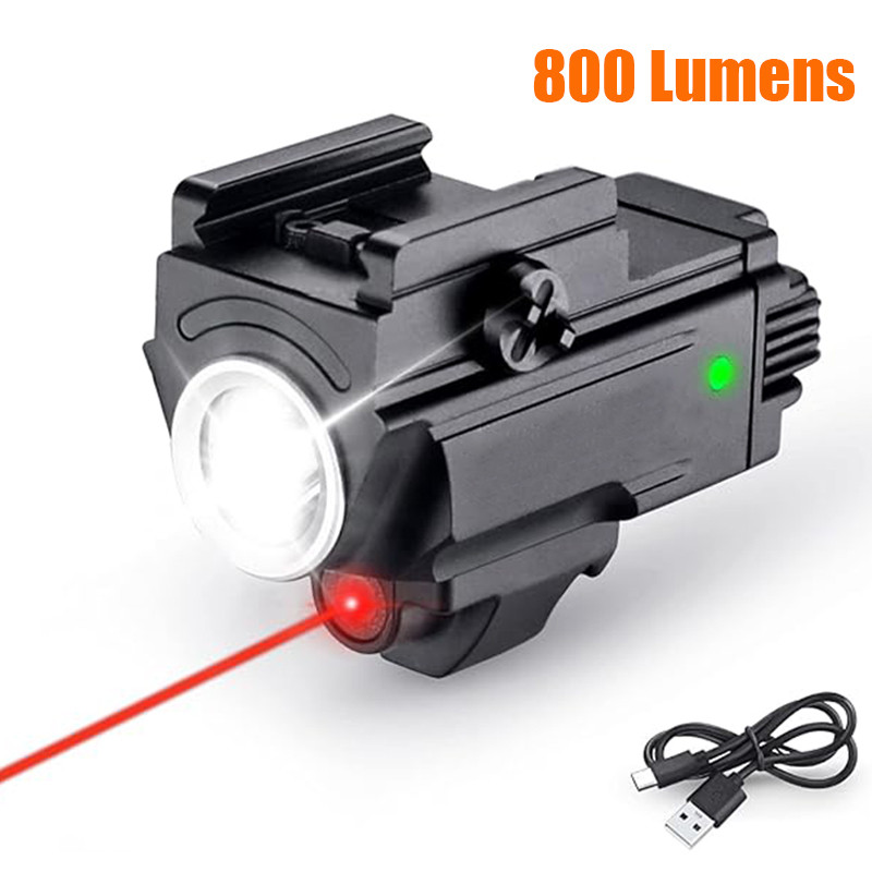 Jual Mini Gun Light Laser Combo 800 Lumens Pistol Flashlight Red Laser ...