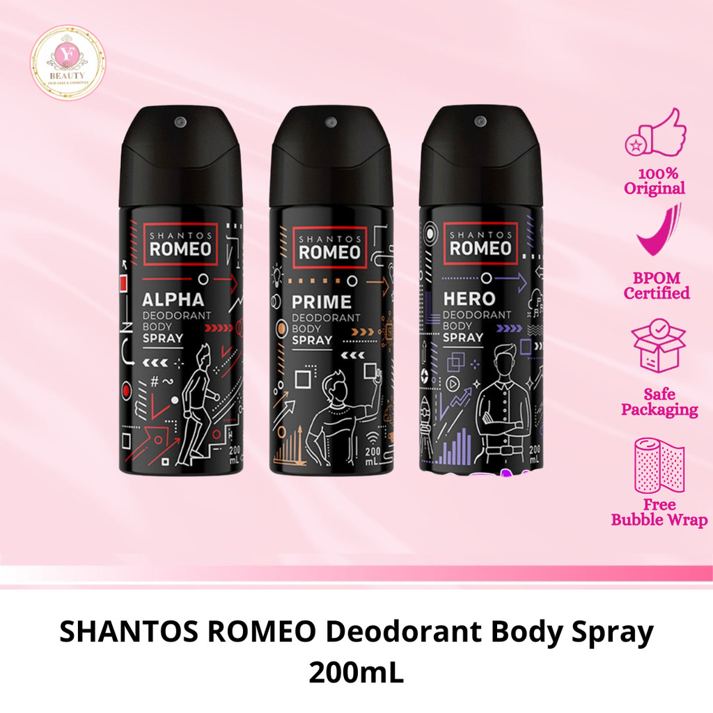 Jual YF Beauty SHANTOS ROMEO Deodorant Body Spray 200mL | Shopee Indonesia