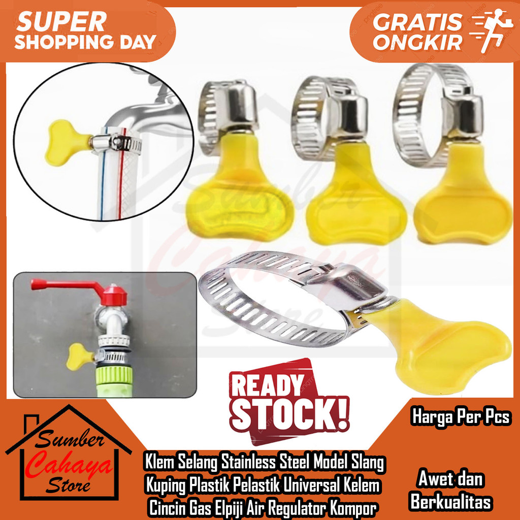 Jual Klem Selang Stainless Steel Model cincin Tabung Kuping Plastik ...
