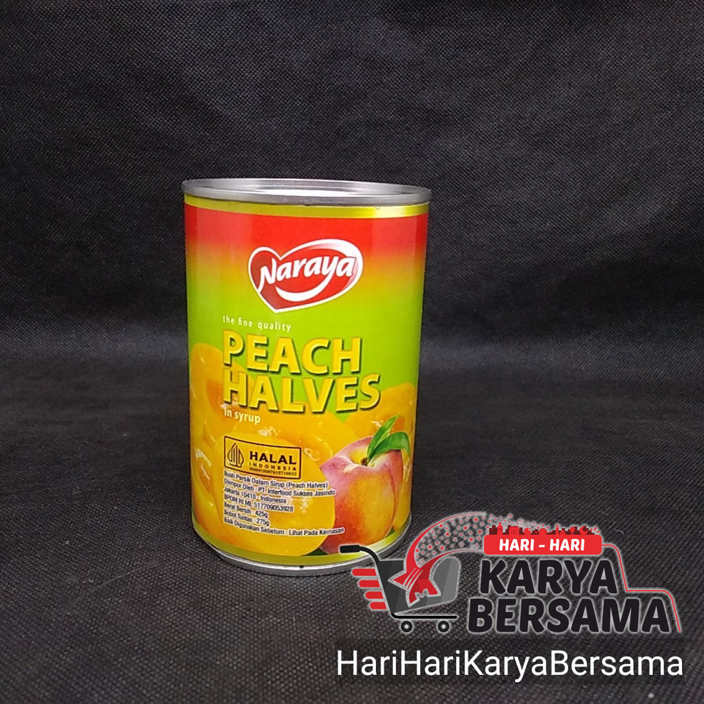 Jual BUAH KALENG NARAYA PEACH HALVES IN SYRUP SIRUP 425GR | Shopee ...