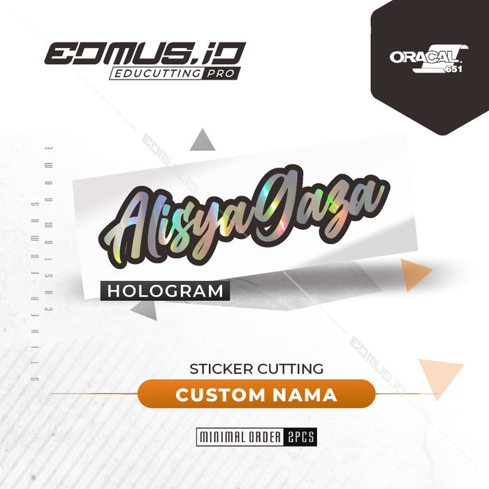 Jual Sticker Nama Custom Motif Hologram | Efek Premium & Eksklusif ...
