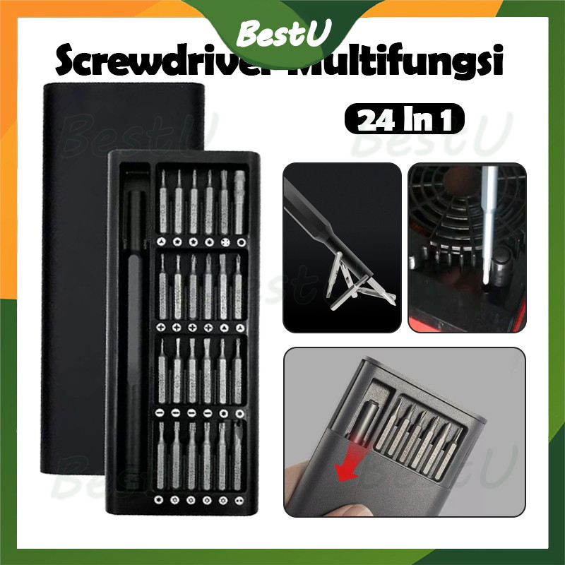 Jual Obeng set 24in1 obeng magnet multifungsi isi 24 obeng servis hp ...